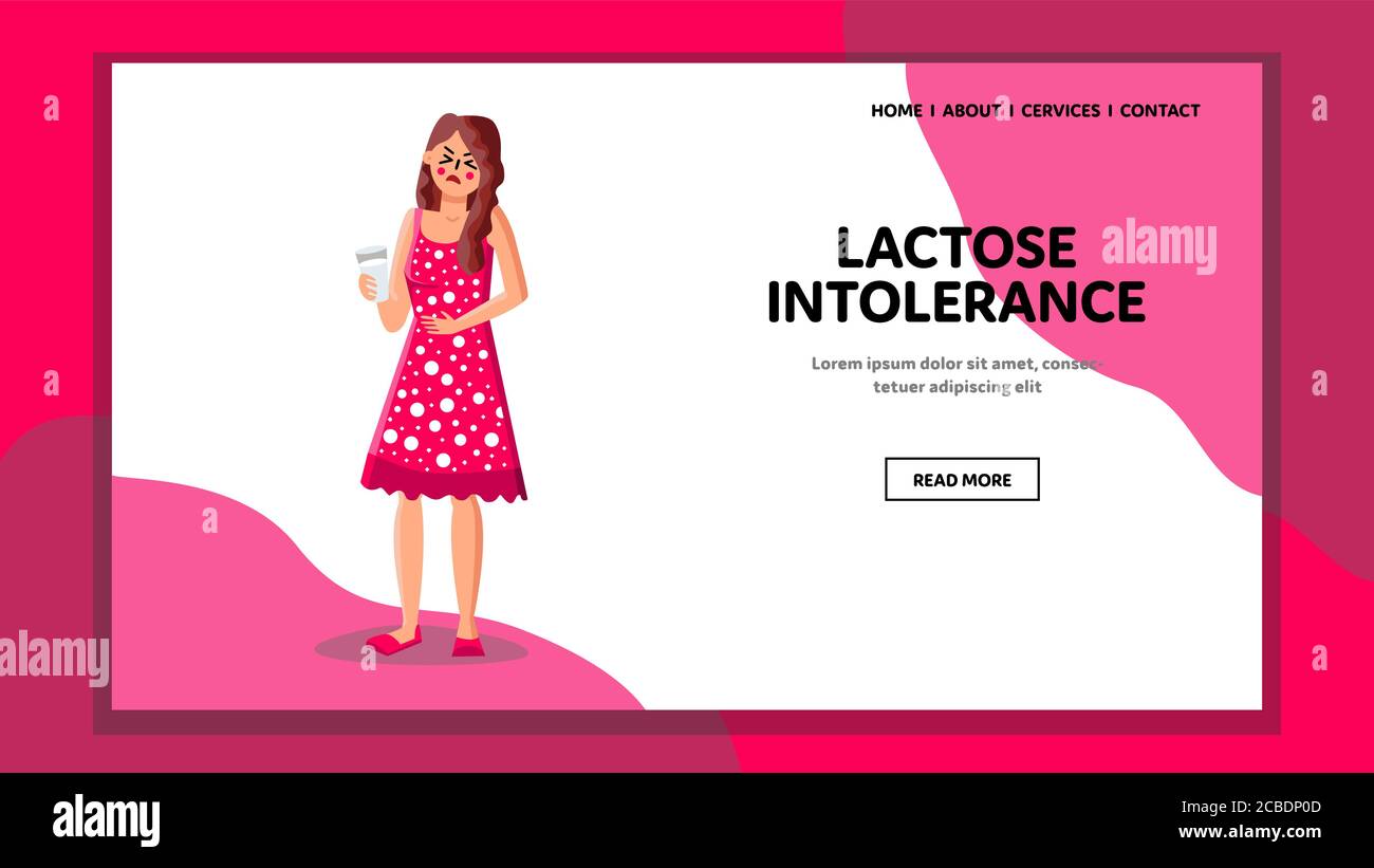 Lactose Intolerance Suffering Young Woman Vector Illustration Stock Vector Image & Art - Alamy
