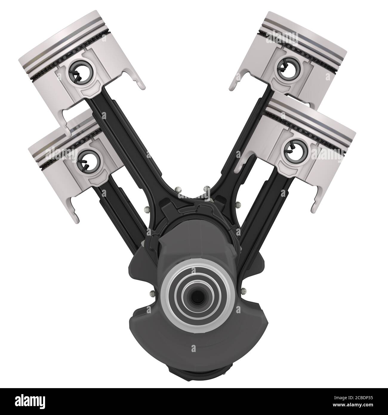 Engine pistons and crankshaft assembly. The crankshaft of the internal ...