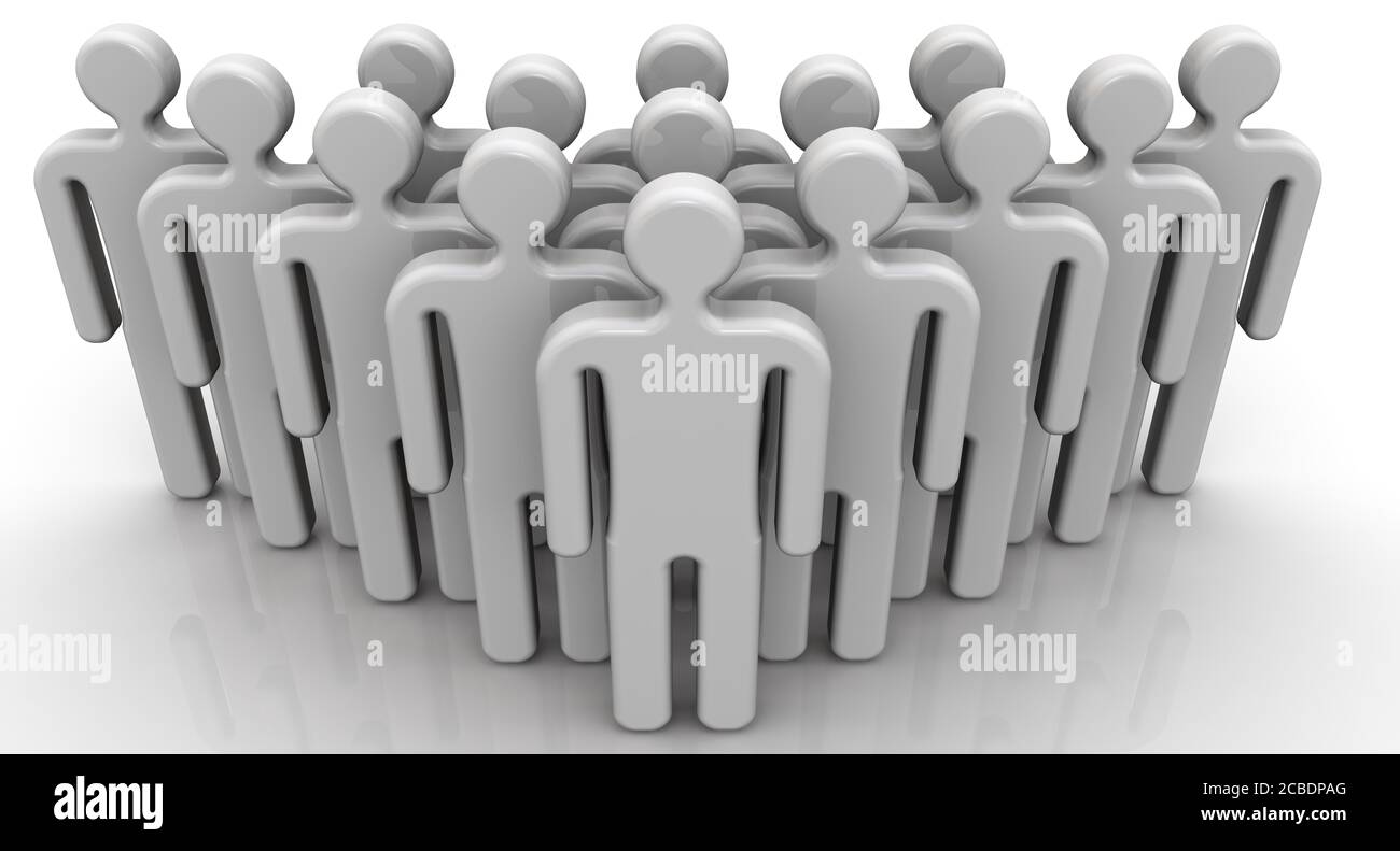 The team. Group of symbolic men. The concept of teamwork. 3D ...