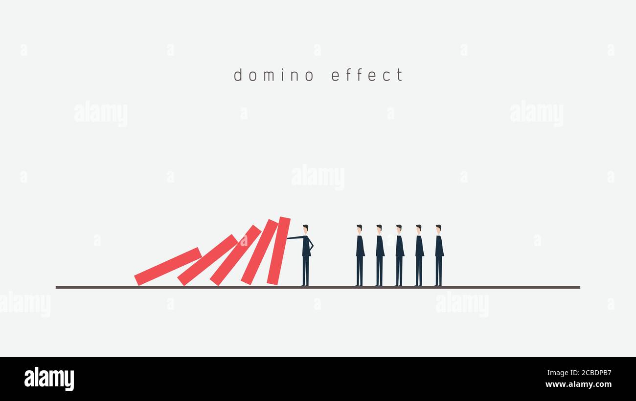 Domino effect falling row symbol Stock Vector Images - Alamy