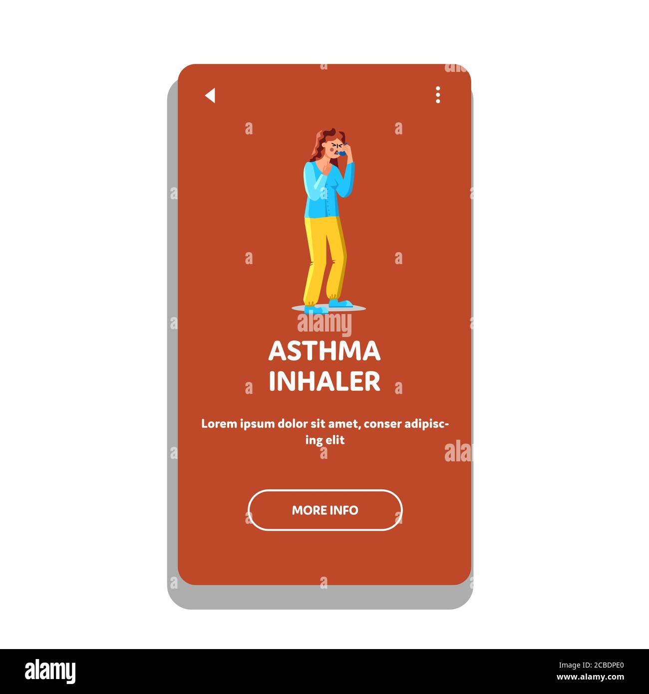 Asthma Inhaler Medicine Using Woman Patient Vector Stock Vector Image ...