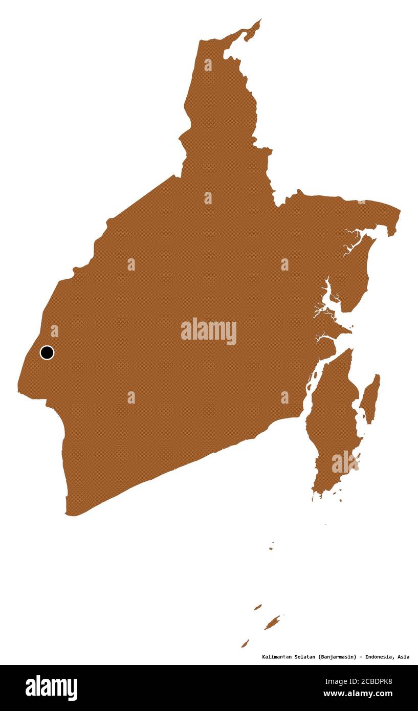 Shape of Kalimantan Selatan, province of Indonesia, with its capital ...