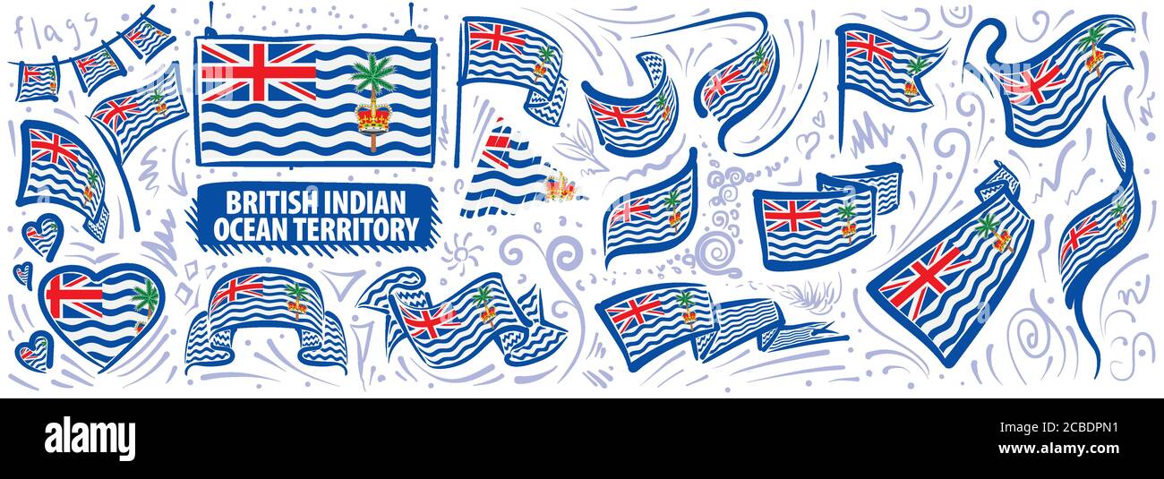Vector set of the national flag of British Indian Ocean Territory Stock ...