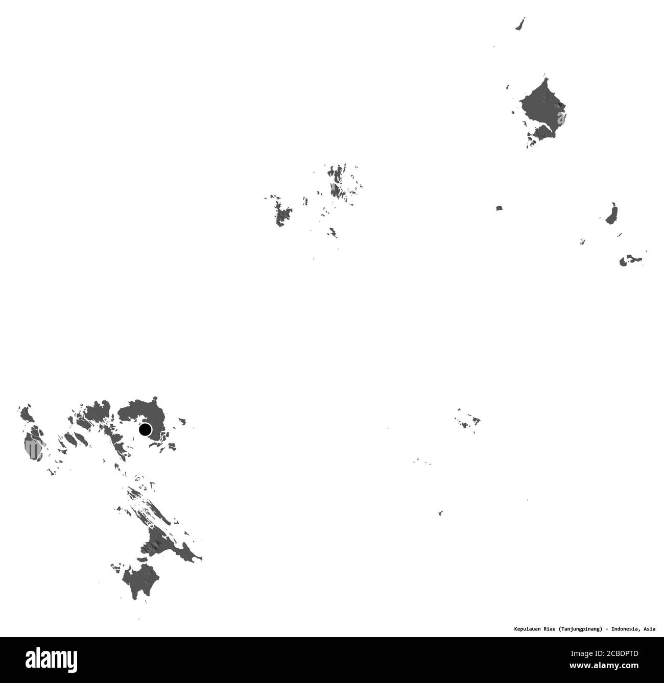 Shape of Kepulauan Riau, province of Indonesia, with its capital ...