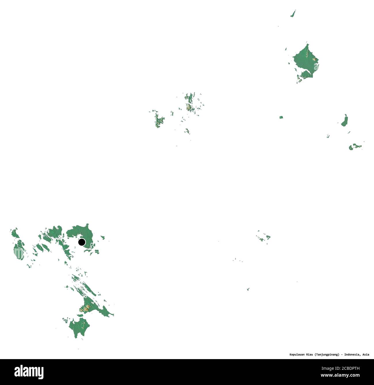 Shape of Kepulauan Riau, province of Indonesia, with its capital ...