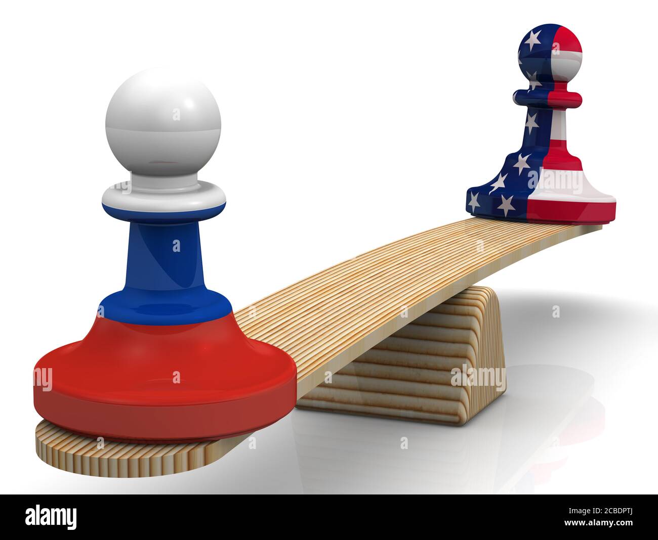 The balance between Russia and the USA. Chess pieces - pawns in the ...