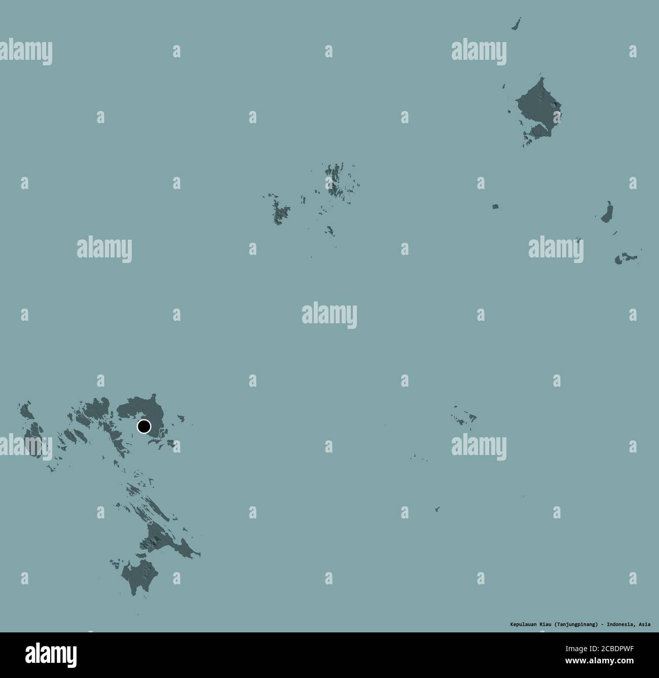 Shape of Kepulauan Riau, province of Indonesia, with its capital ...