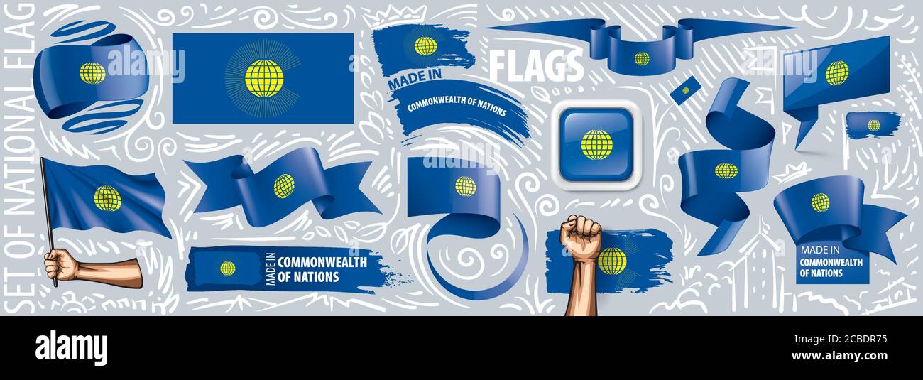 Vector set of the national flag of Commonwealth of Nations Stock Vector ...