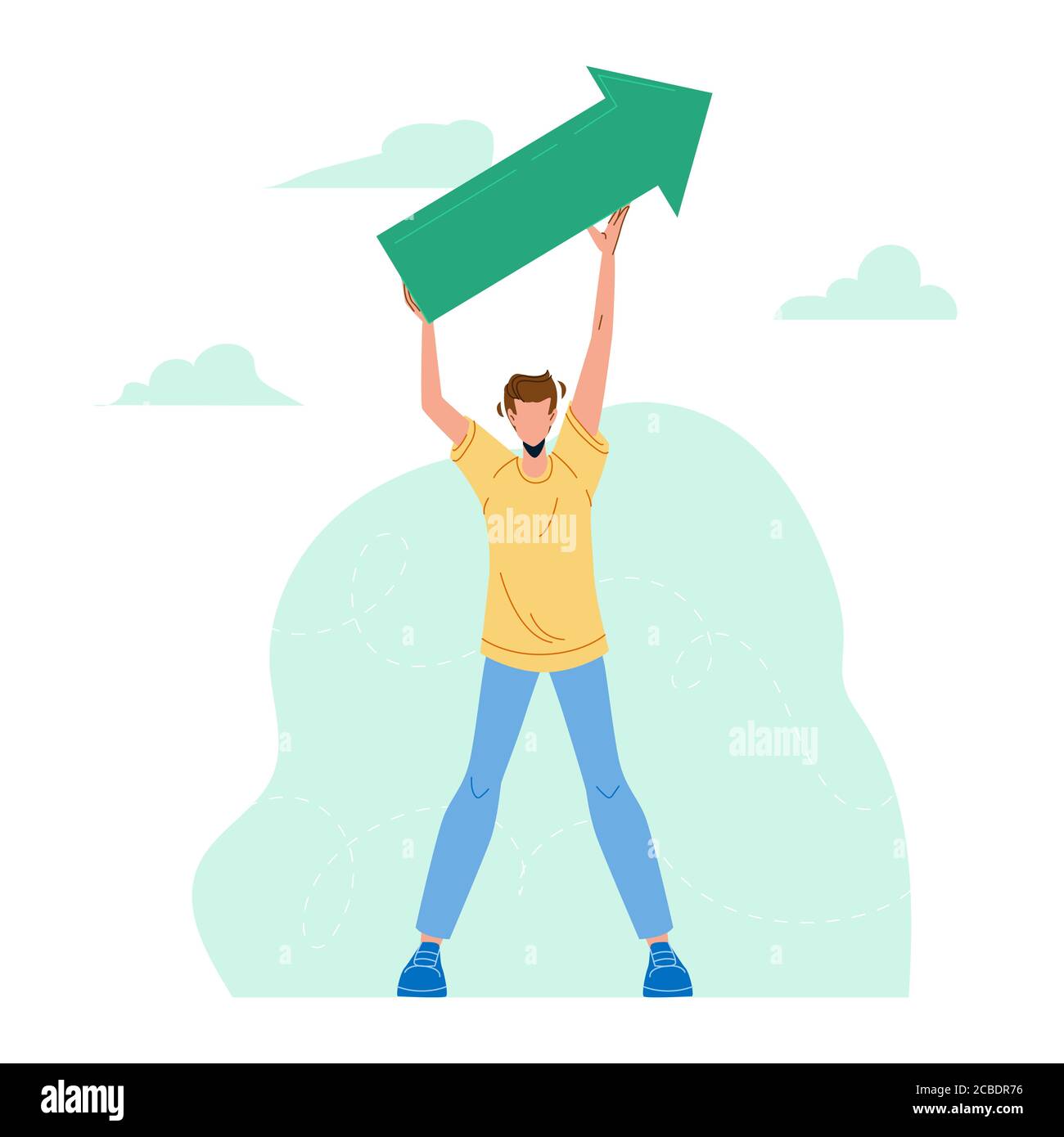 Man Showing Increase Profitability Banner Vector Illustration Stock ...