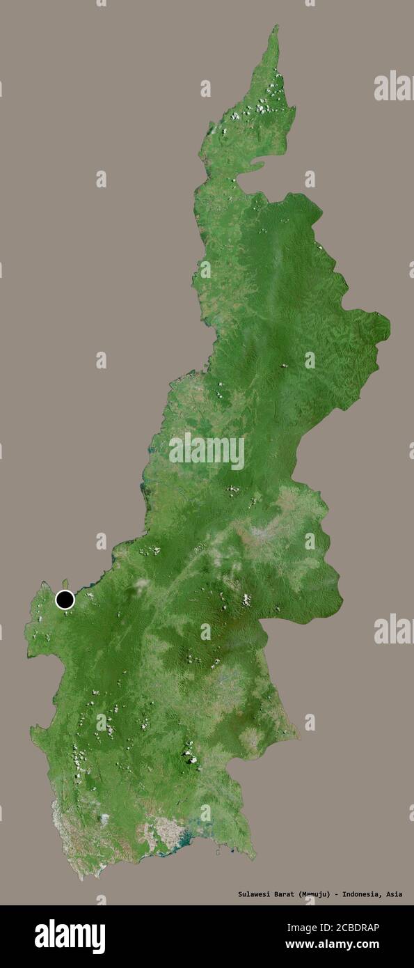 Shape of Sulawesi Barat, province of Indonesia, with its capital ...