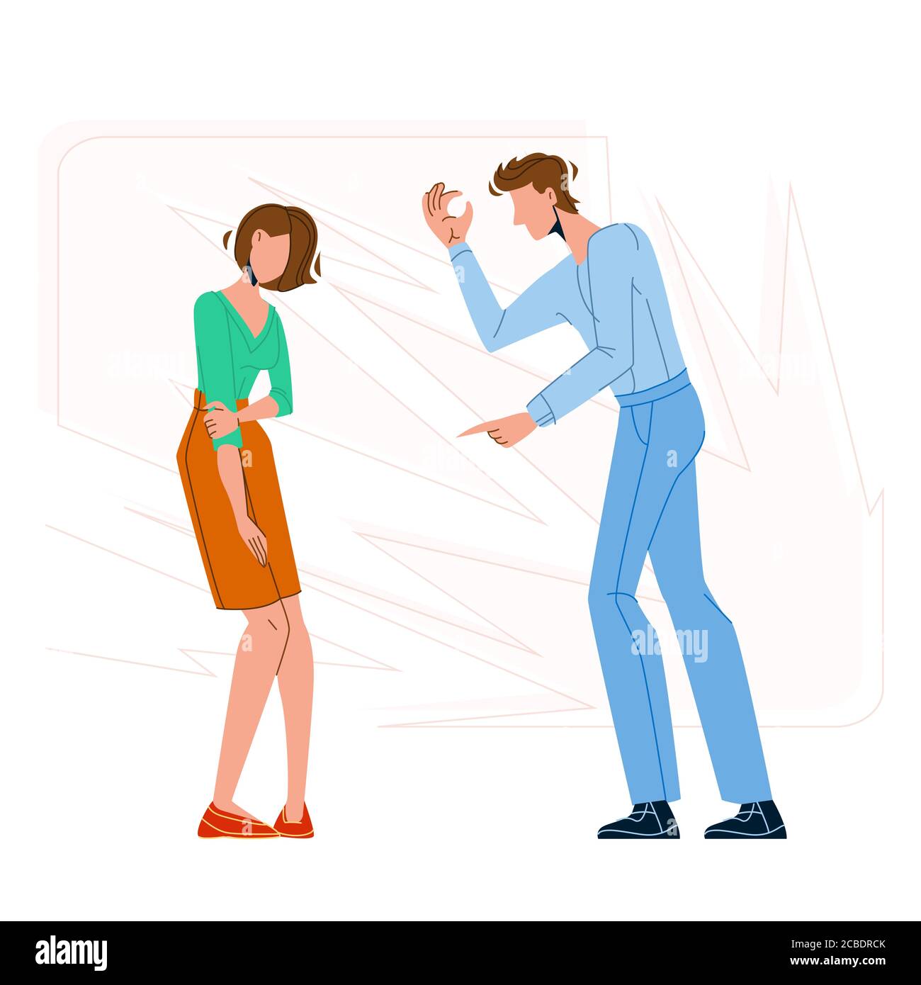 Guilty woman and husband Stock Vector Images - Alamy