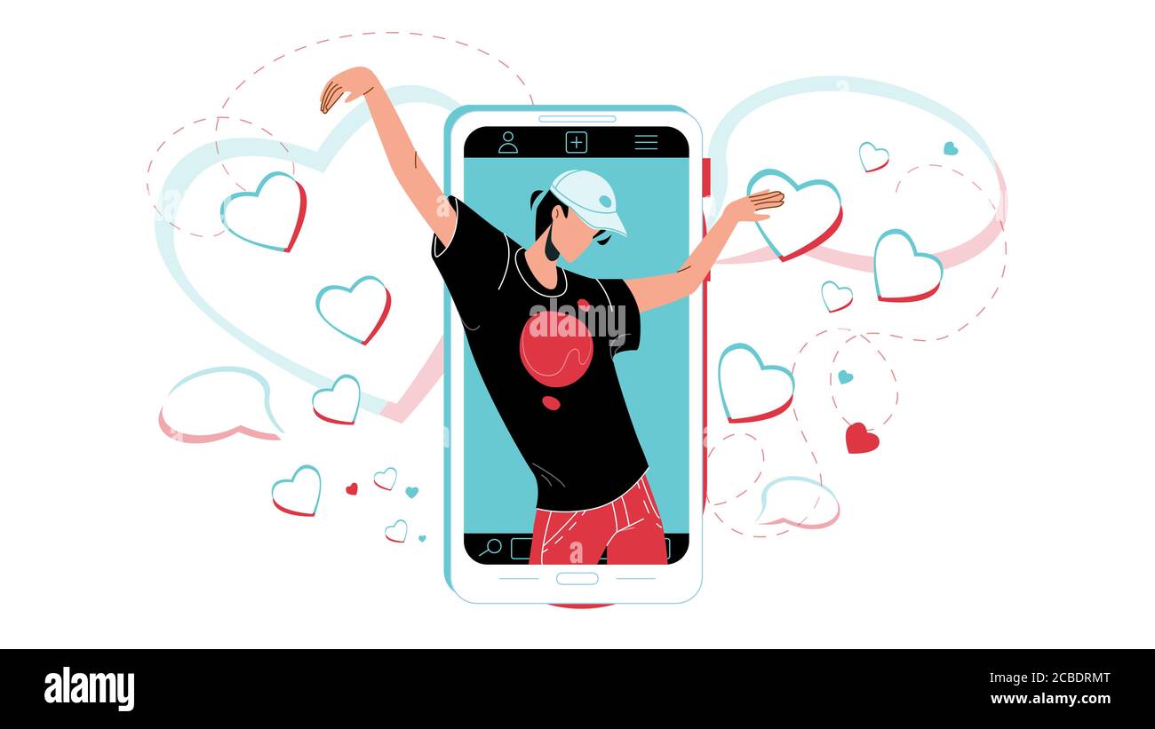 Crazy Dance Dancing Man On Phone Screen Vector Stock Vector Image & Art ...