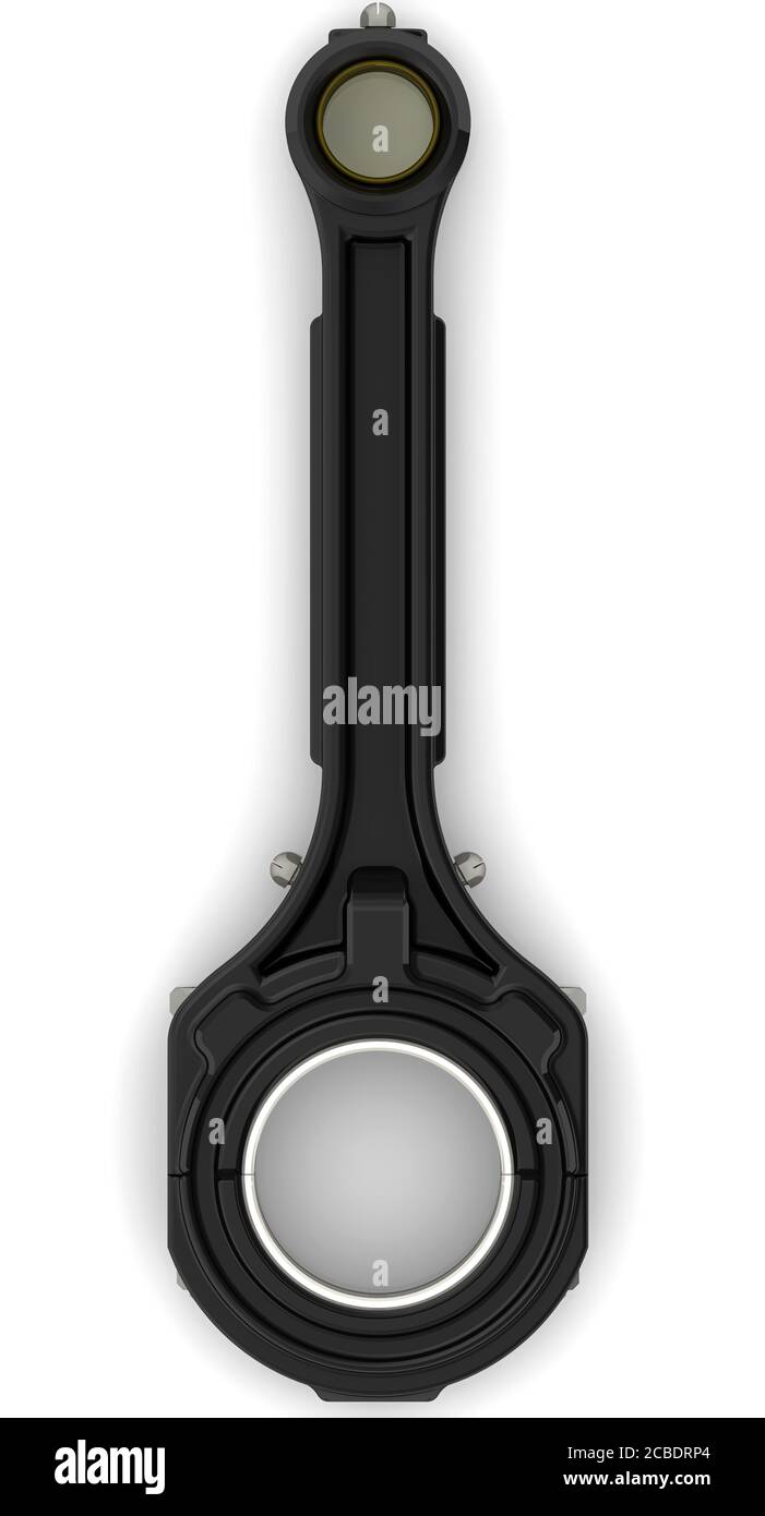 The connecting rod of an internal combustion engine. 3D illustration ...