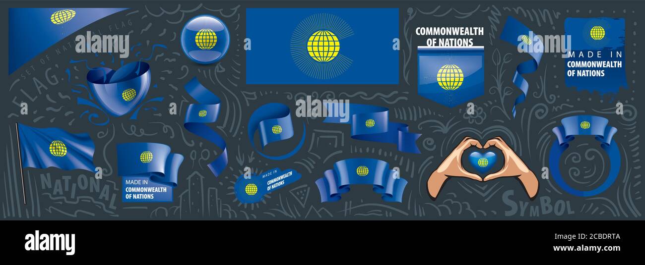 Vector set of the national flag of Commonwealth of Nations Stock Vector ...