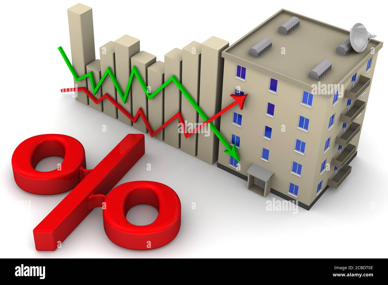 Downward interest rates Cut Out Stock Images & Pictures - Alamy