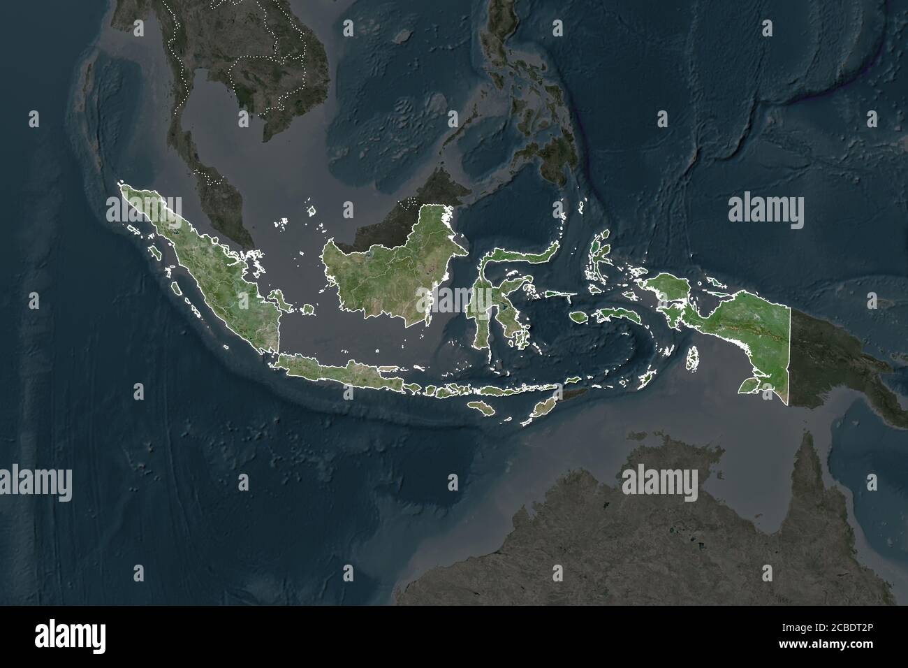 Shape of Indonesia separated by the desaturation of neighboring areas ...