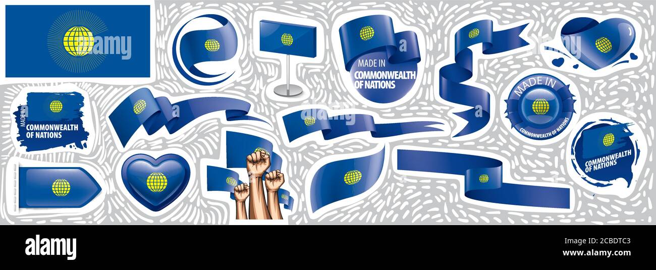 Vector set of the national flag of Commonwealth of Nations Stock Vector ...