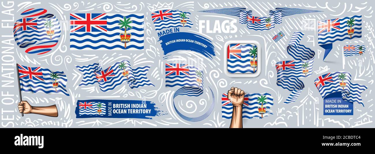 Vector set of the national flag of British Indian Ocean Territory Stock ...