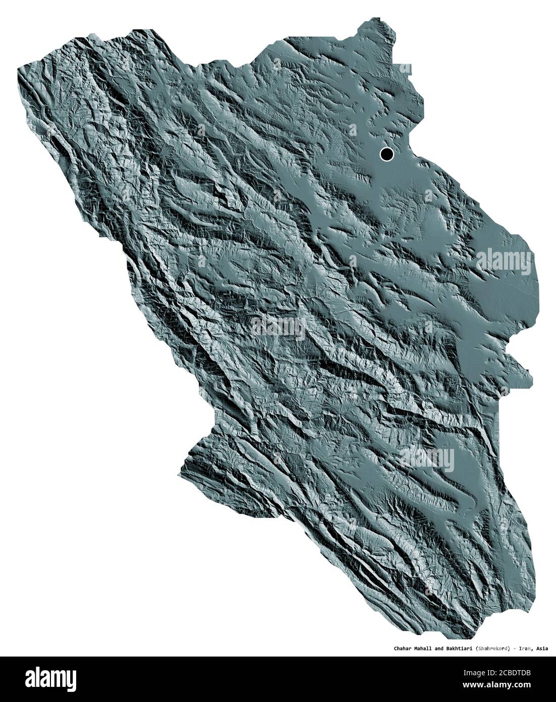 Shape of Chahar Mahall and Bakhtiari, province of Iran, with its ...