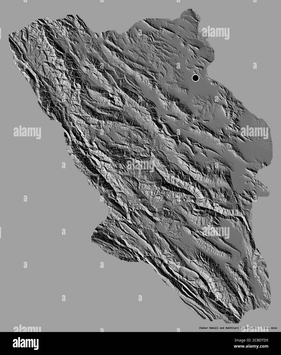 Shape of Chahar Mahall and Bakhtiari, province of Iran, with its ...