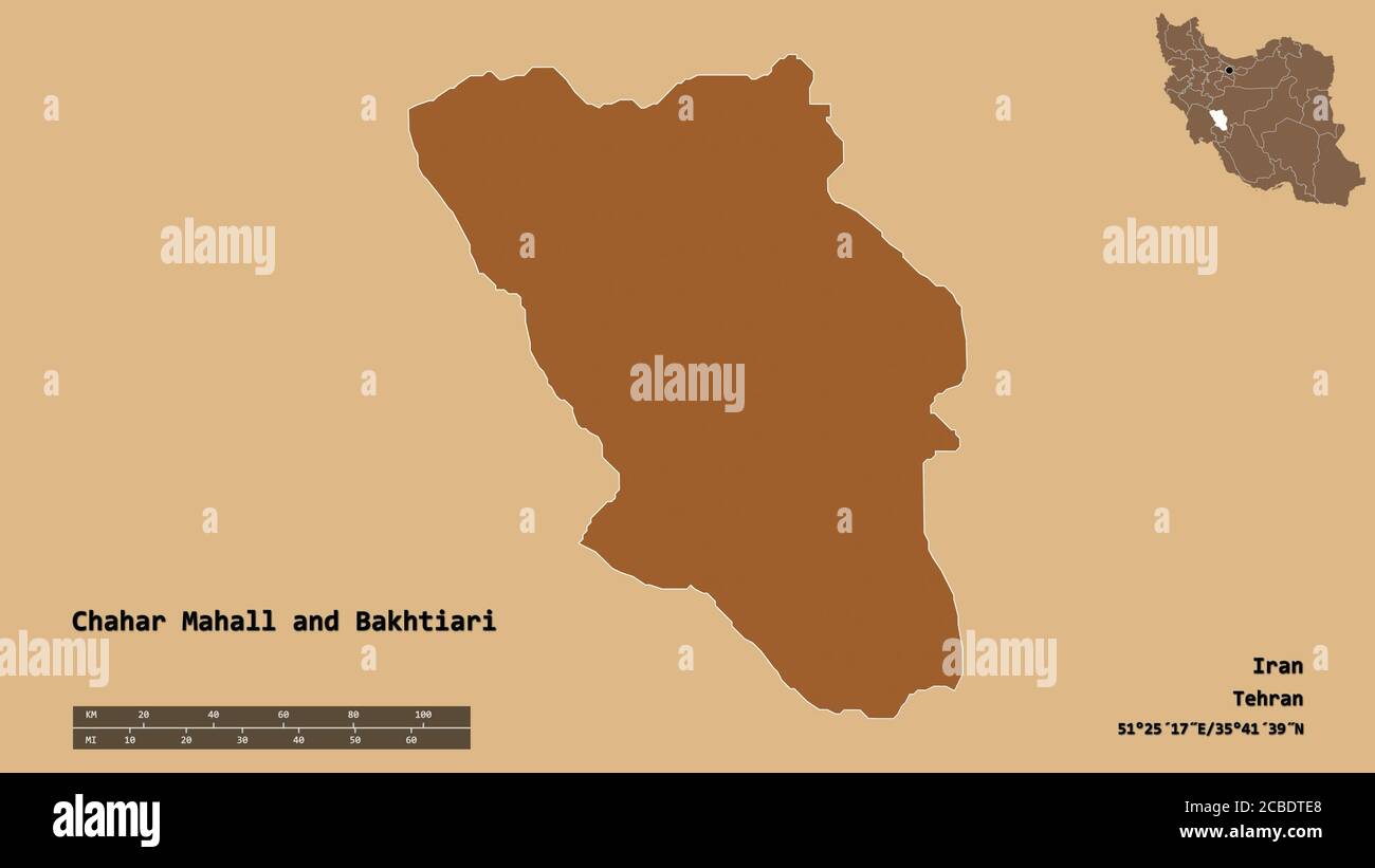 Shape of Chahar Mahall and Bakhtiari, province of Iran, with its ...