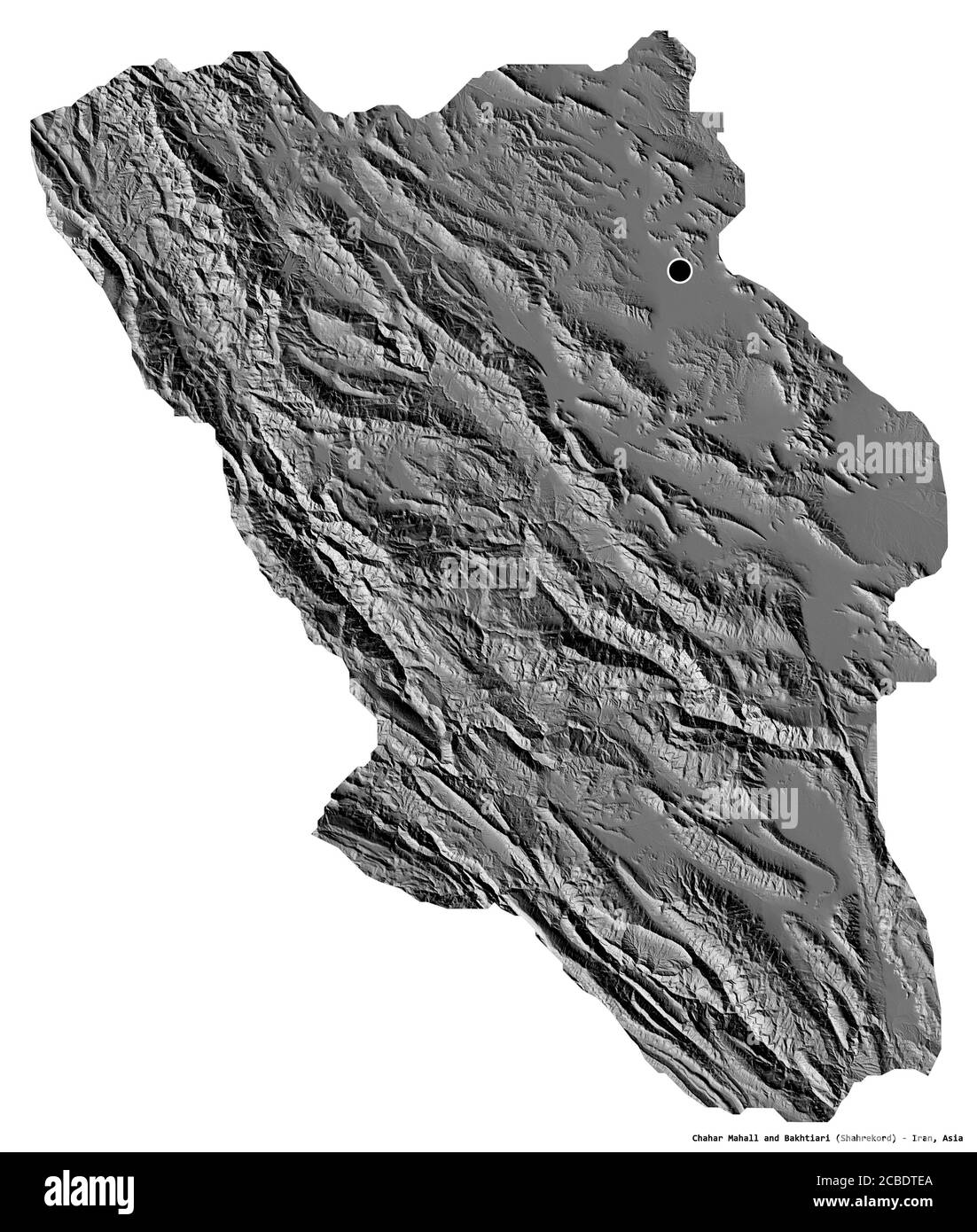 Shape of Chahar Mahall and Bakhtiari, province of Iran, with its ...