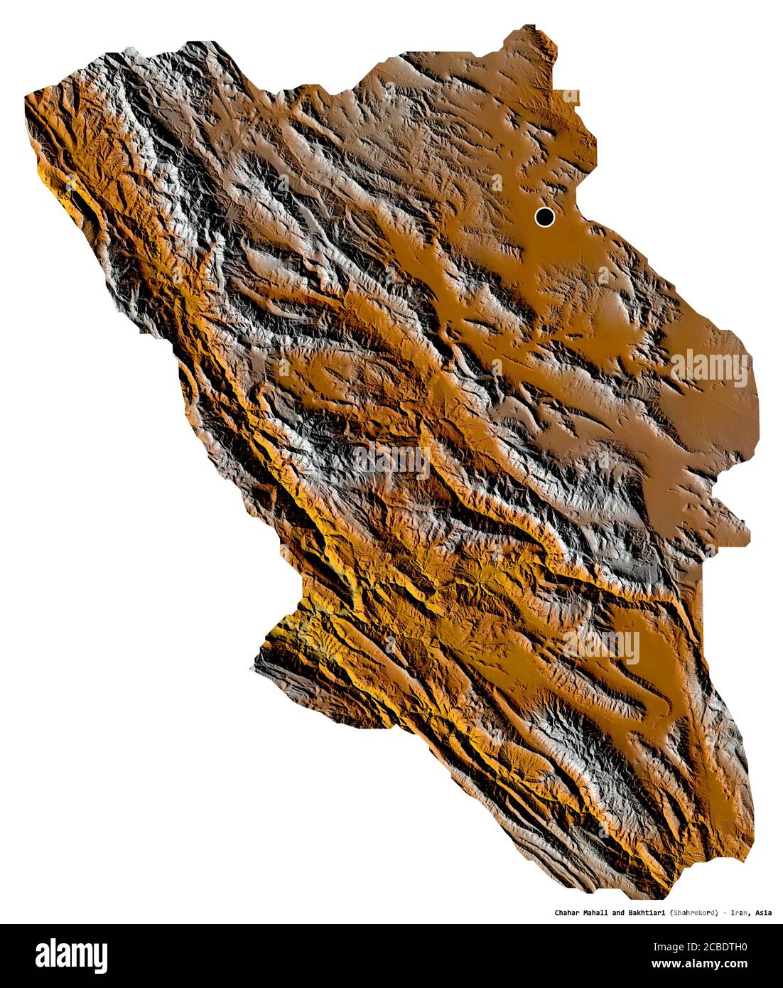 Shape of Chahar Mahall and Bakhtiari, province of Iran, with its ...