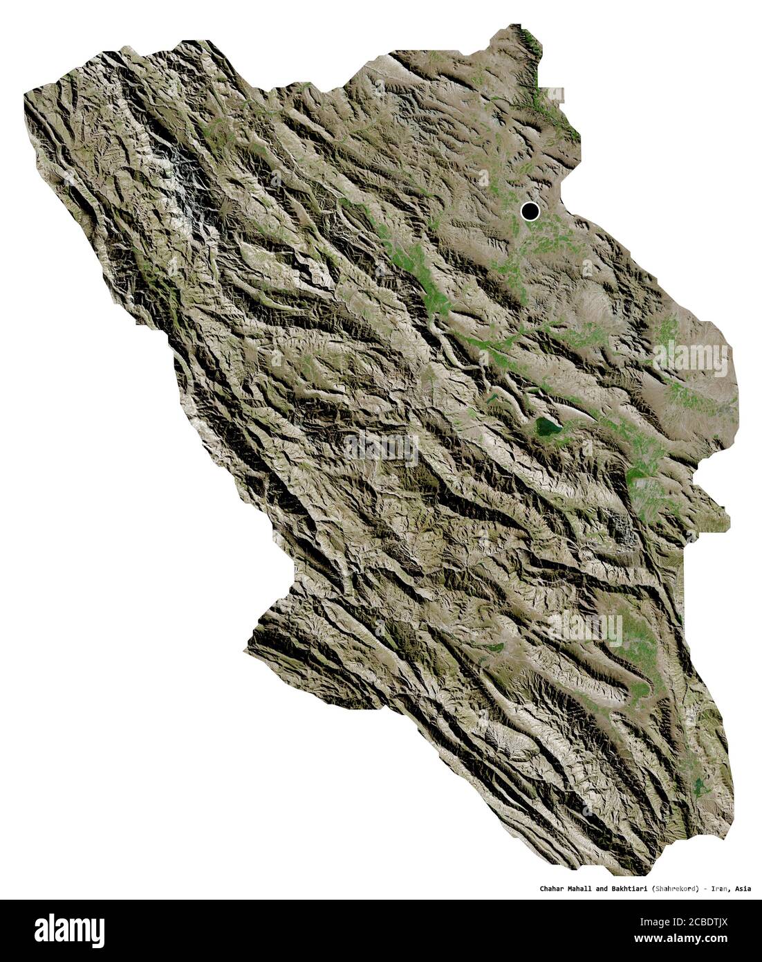 Shape of Chahar Mahall and Bakhtiari, province of Iran, with its ...