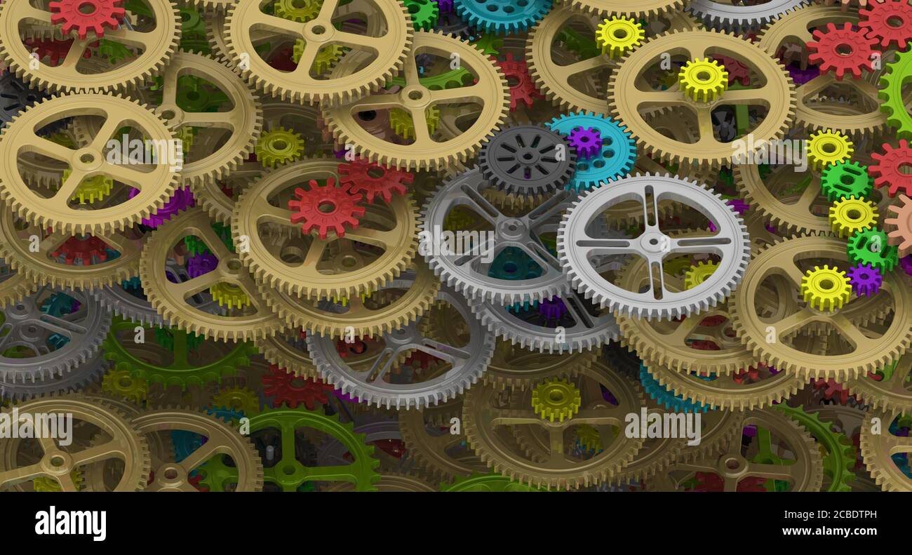 Different sizes cogwheel hi-res stock photography and images - Alamy