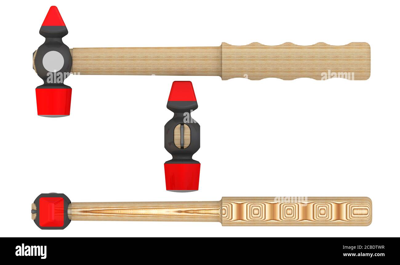 Hammer. The three-dimensional illustration. Isolated on white ...
