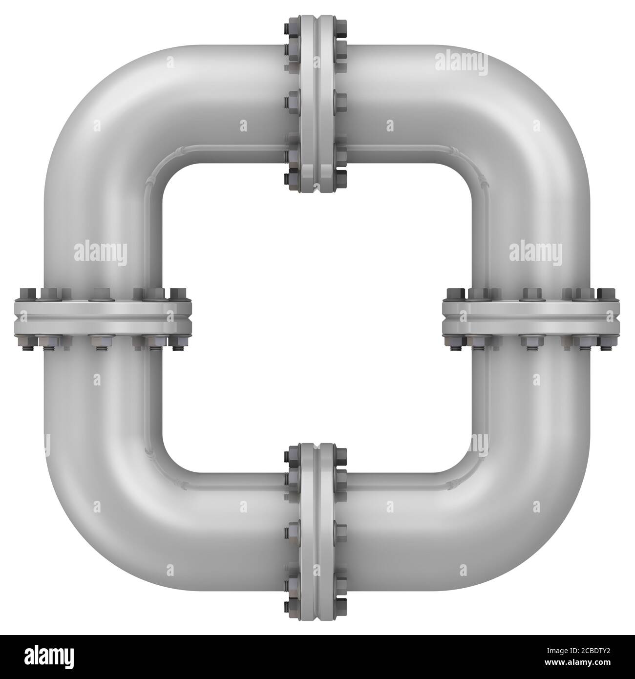 Curved bends with flanges. Connections of bends in form of cross ...
