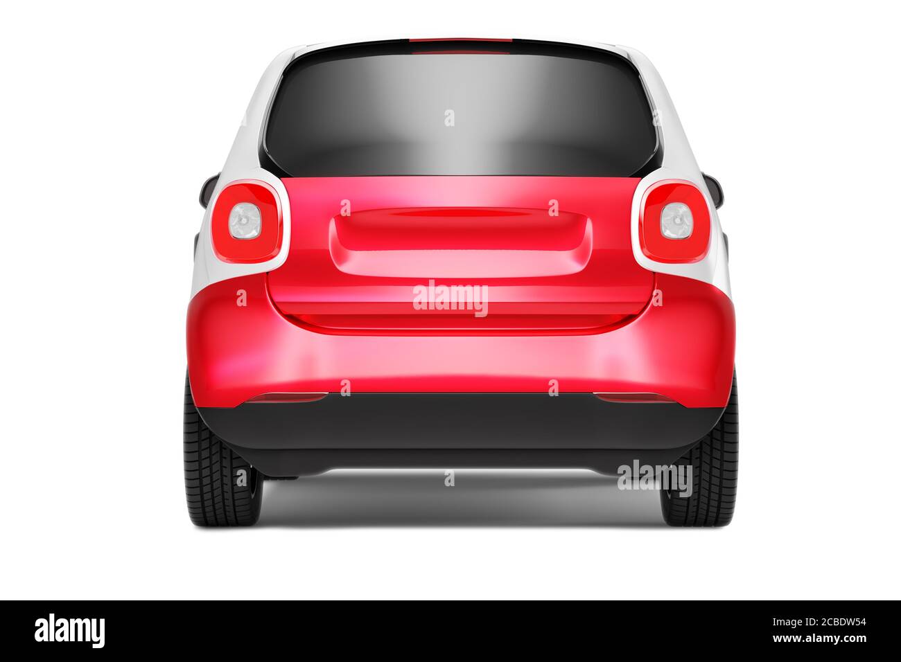Back view of eco red concept car on white background Stock Photo - Alamy