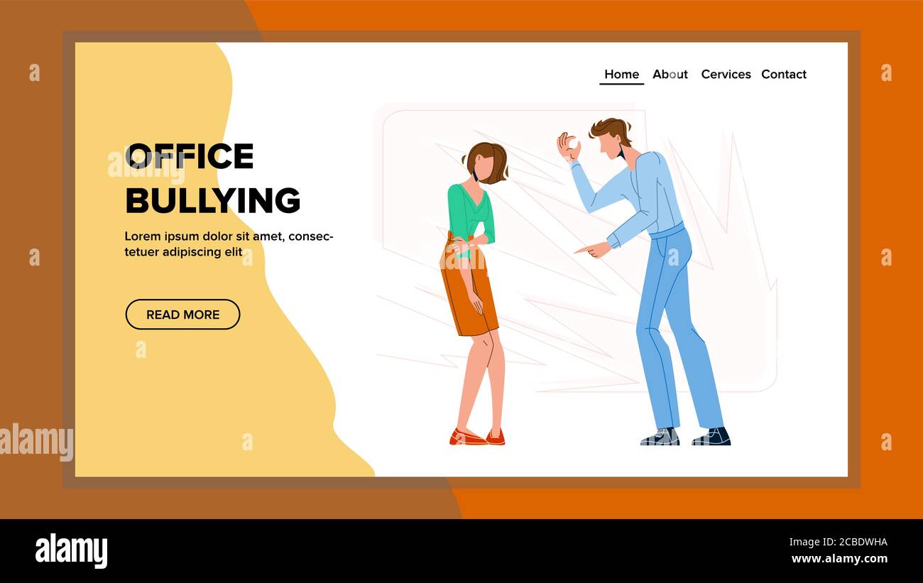 Office Bullying Boss Shouting To Employee Vector Stock Vector Image ...