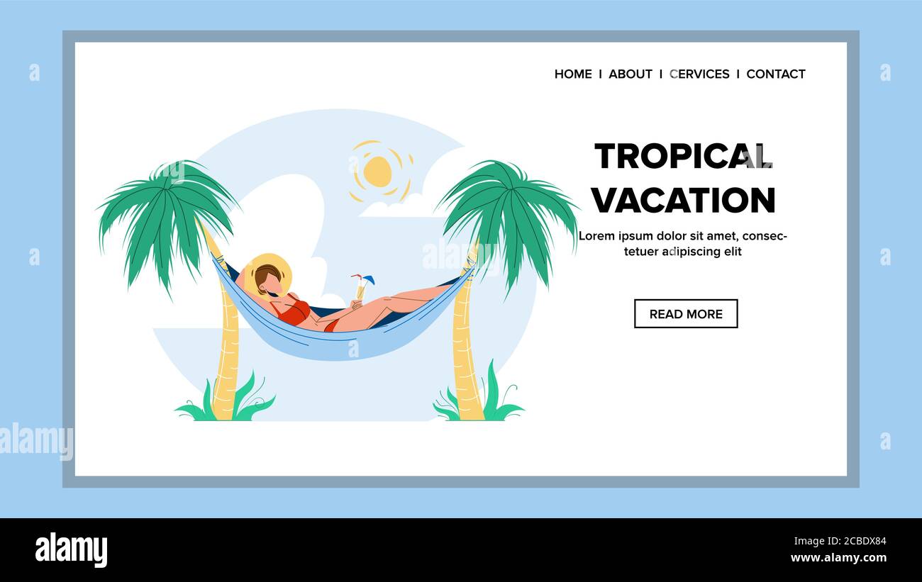 Tropical Vacation And Relax On Hammock Vector Stock Vector Image & Art - Alamy