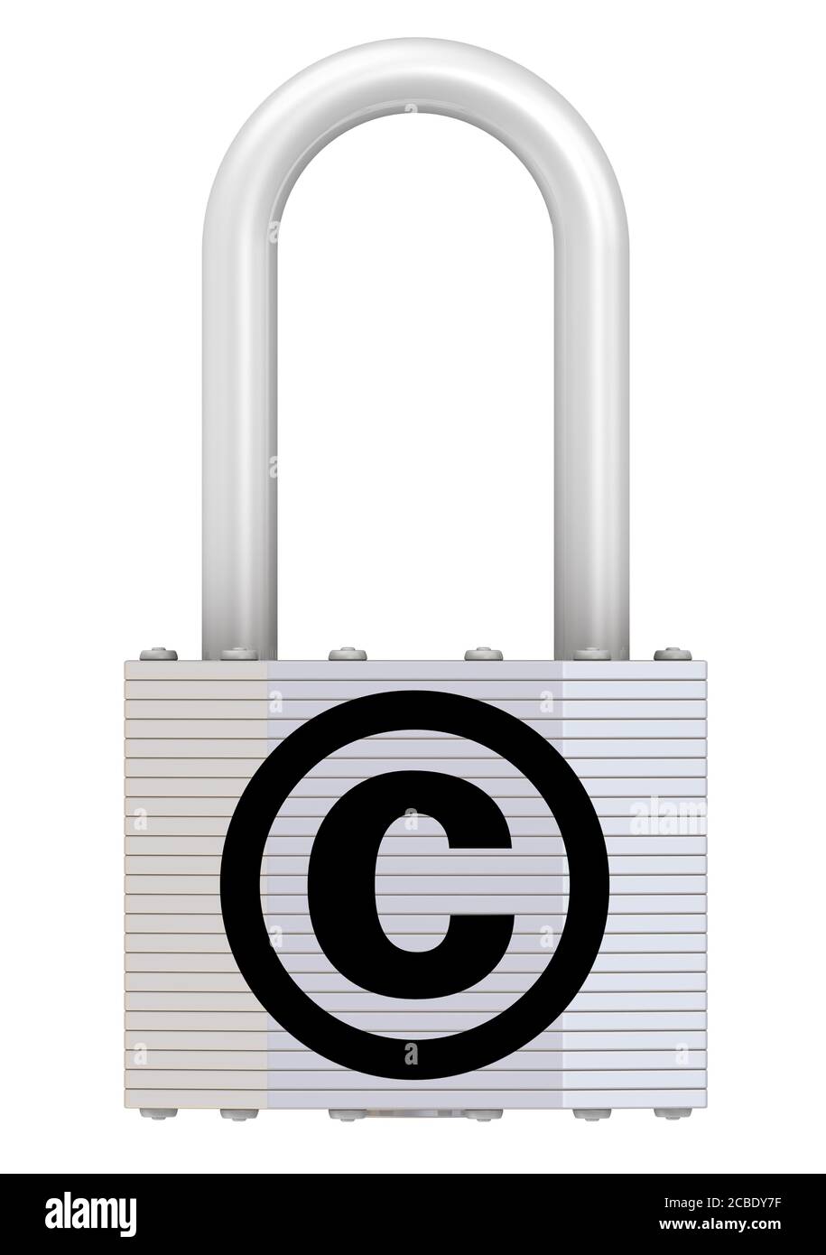 Padlock with the symbol of copyright protection. Isolated. Concept ...
