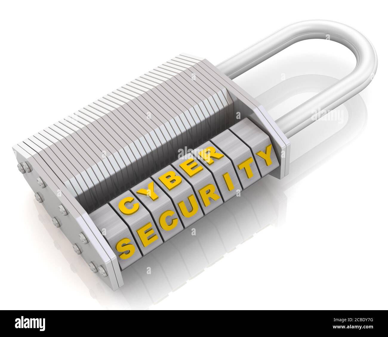 Cyber security. The combination padlock. One combination padlock with ...