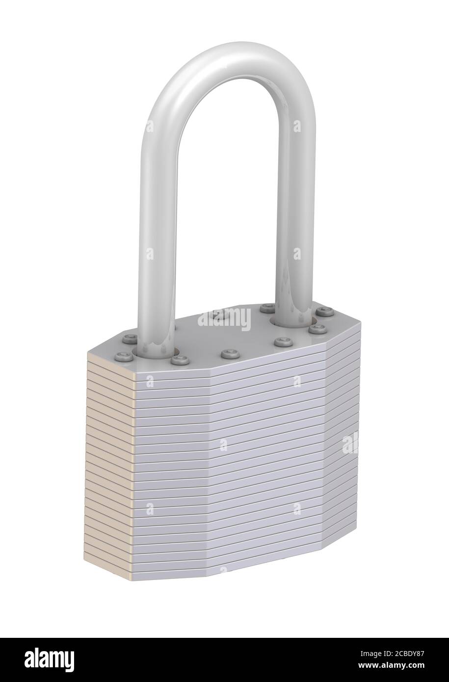 One padlock. Steel padlock. Isolated Stock Photo - Alamy