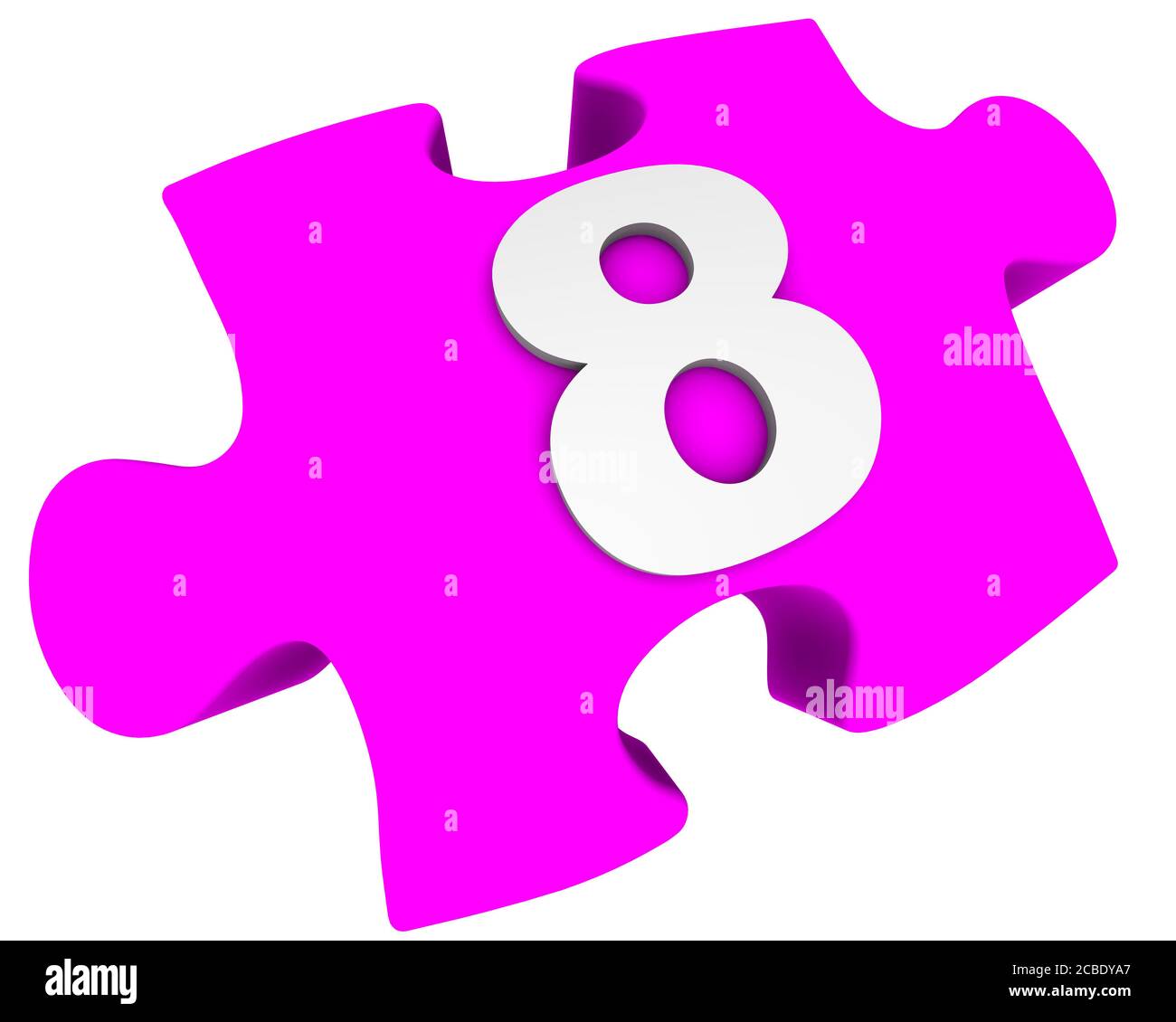 The number is eight. One puzzle element. The white number 8 (eight) on ...