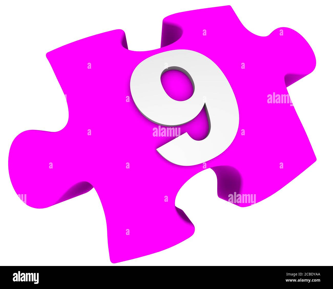 The number is nine. One puzzle element. The white number 9 (nine) on ...