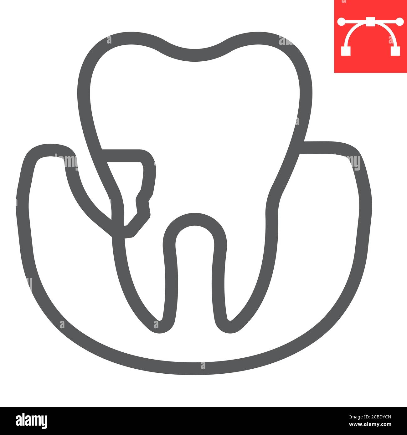 Periodontitis line icon, dental and stomatolgy, periodontal tooth sign ...