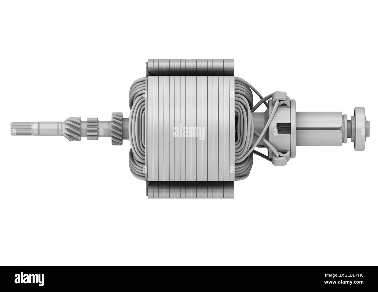 Rotor of electric motor. The rotor of electric motor isolated on white ...