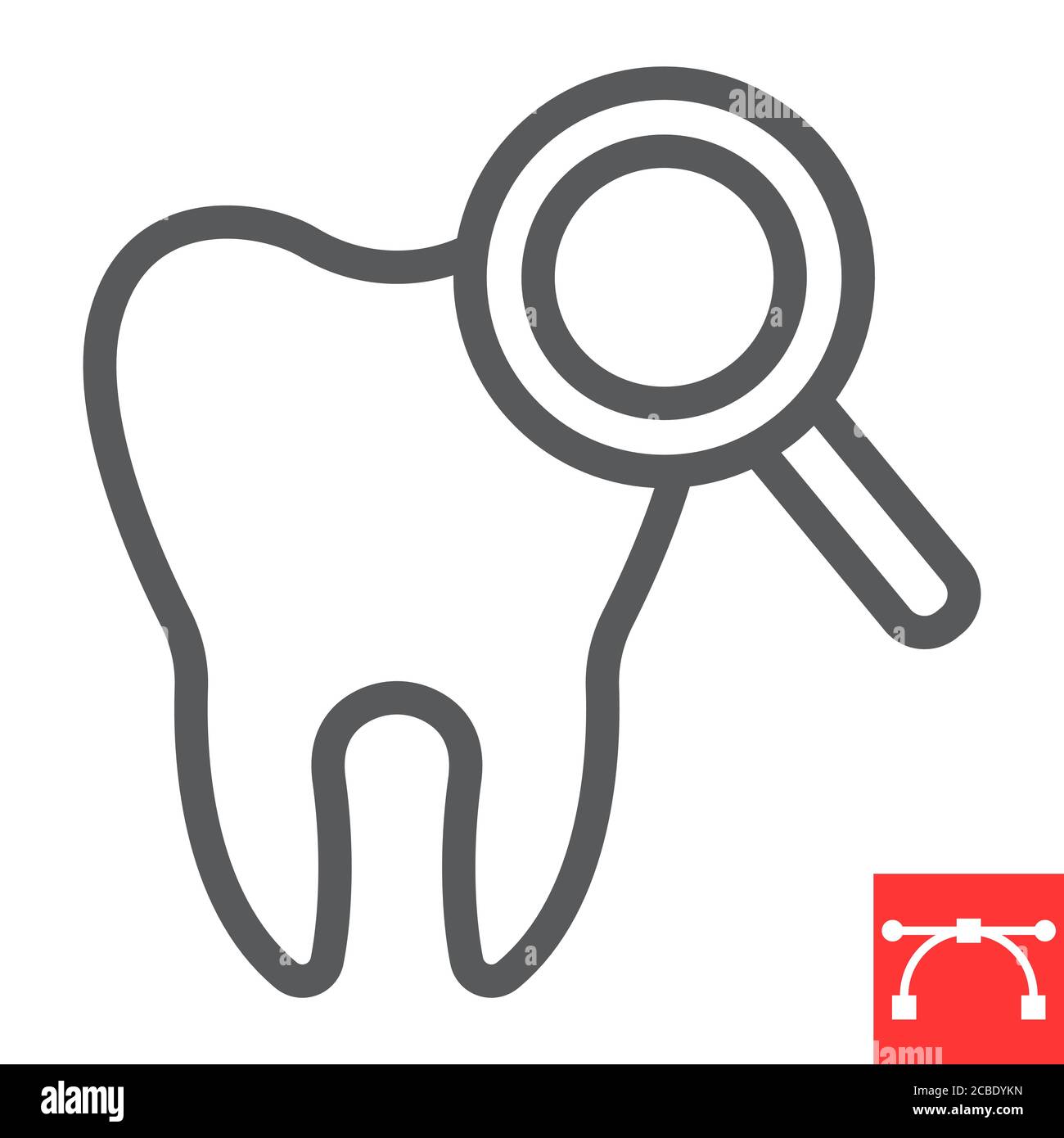 Dental checkup line icon, dental and stomatolgy, teeth check up sign ...