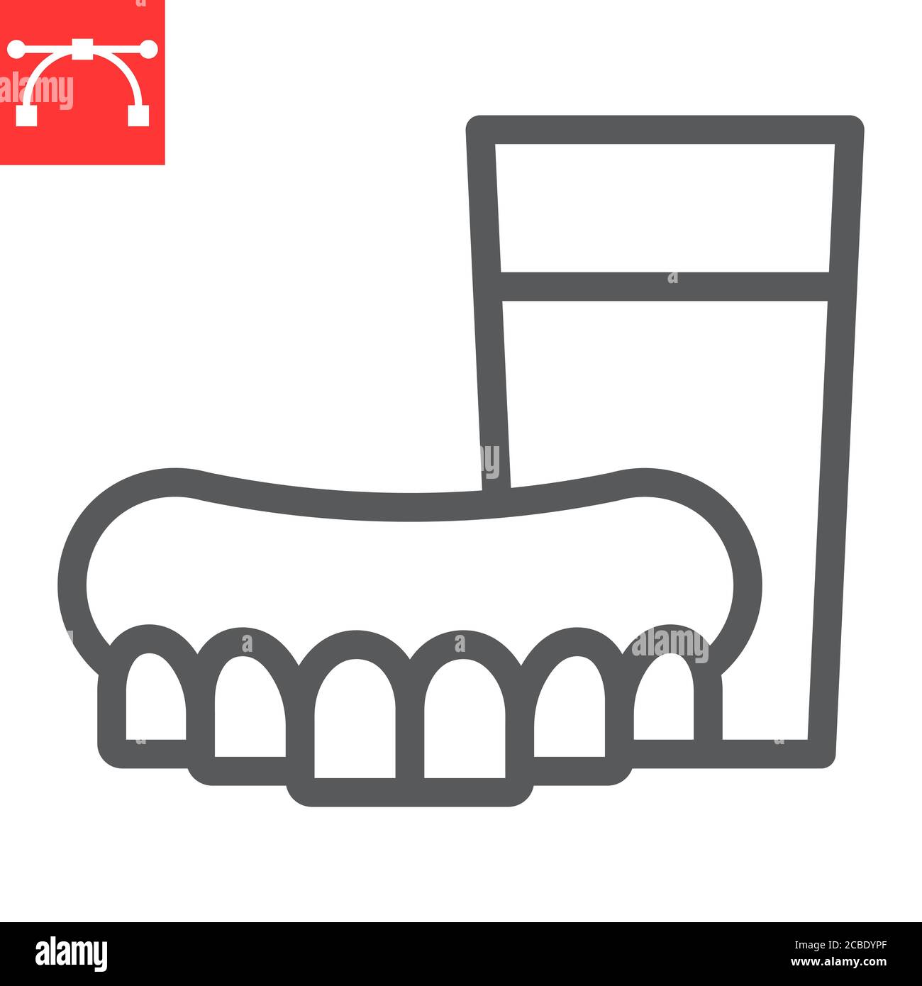 Denture line icon, dental and stomatolgy, dentures sign vector graphics ...