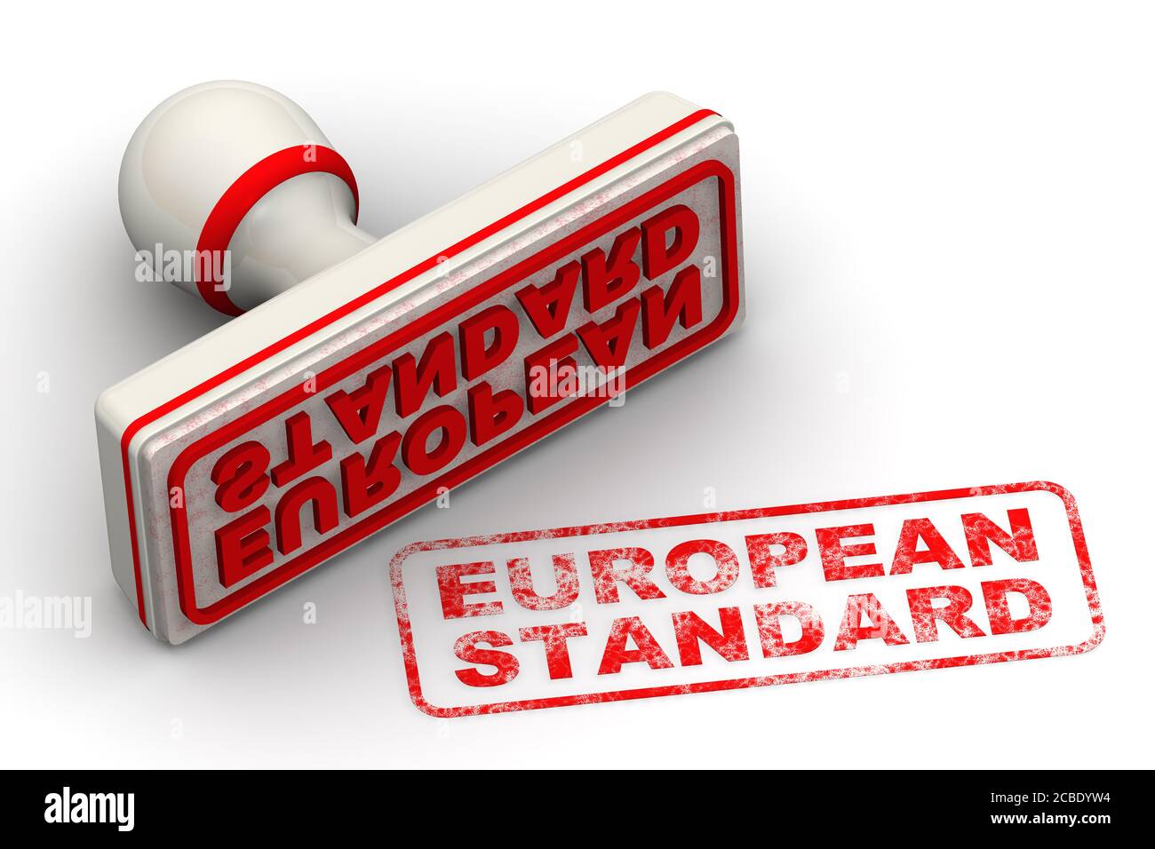 European standard. The seal and an imprint. The stamp and red imprint ...