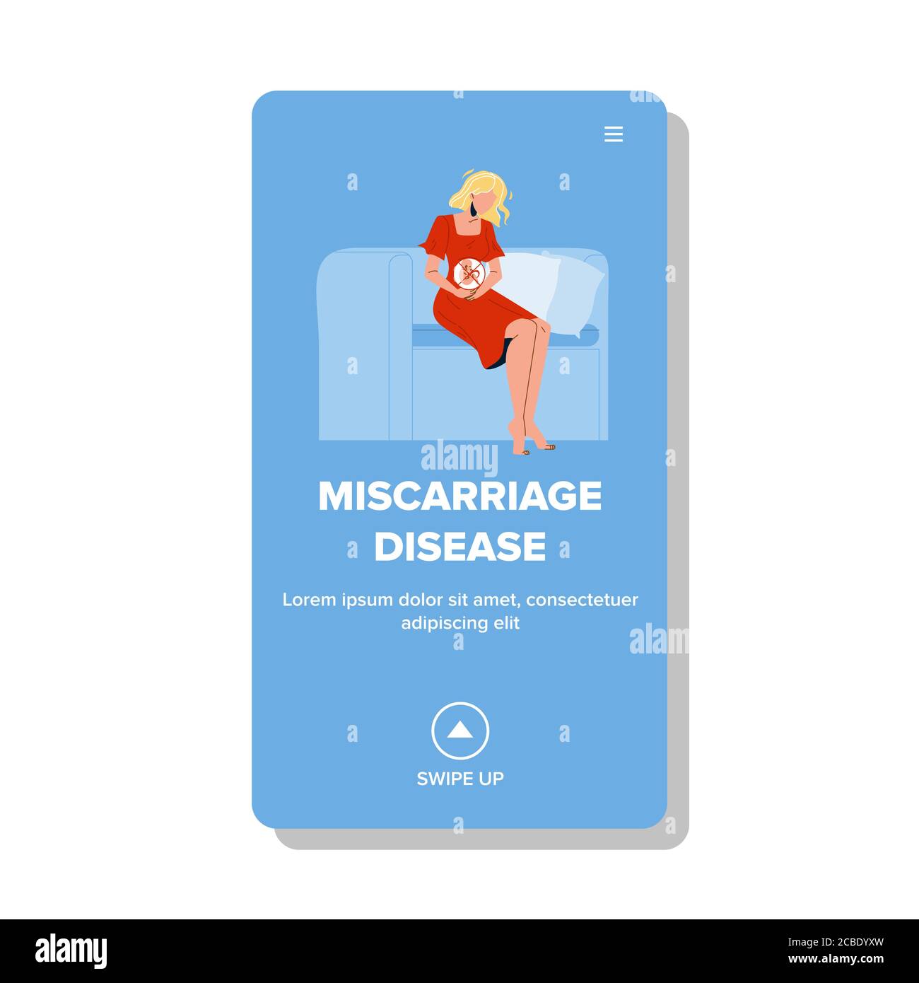 Miscarriage Disease Pregnant Girl Problem Vector Illustration Stock ...