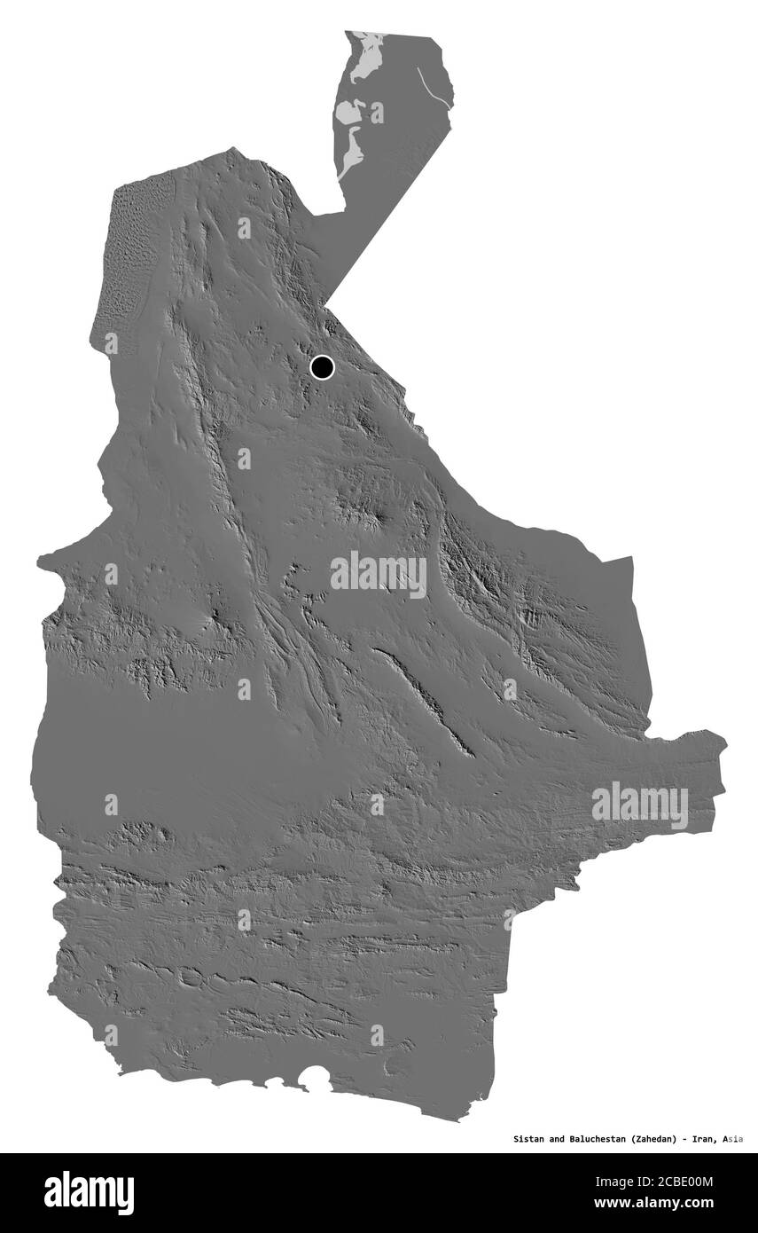 Shape of Sistan and Baluchestan, province of Iran, with its capital ...