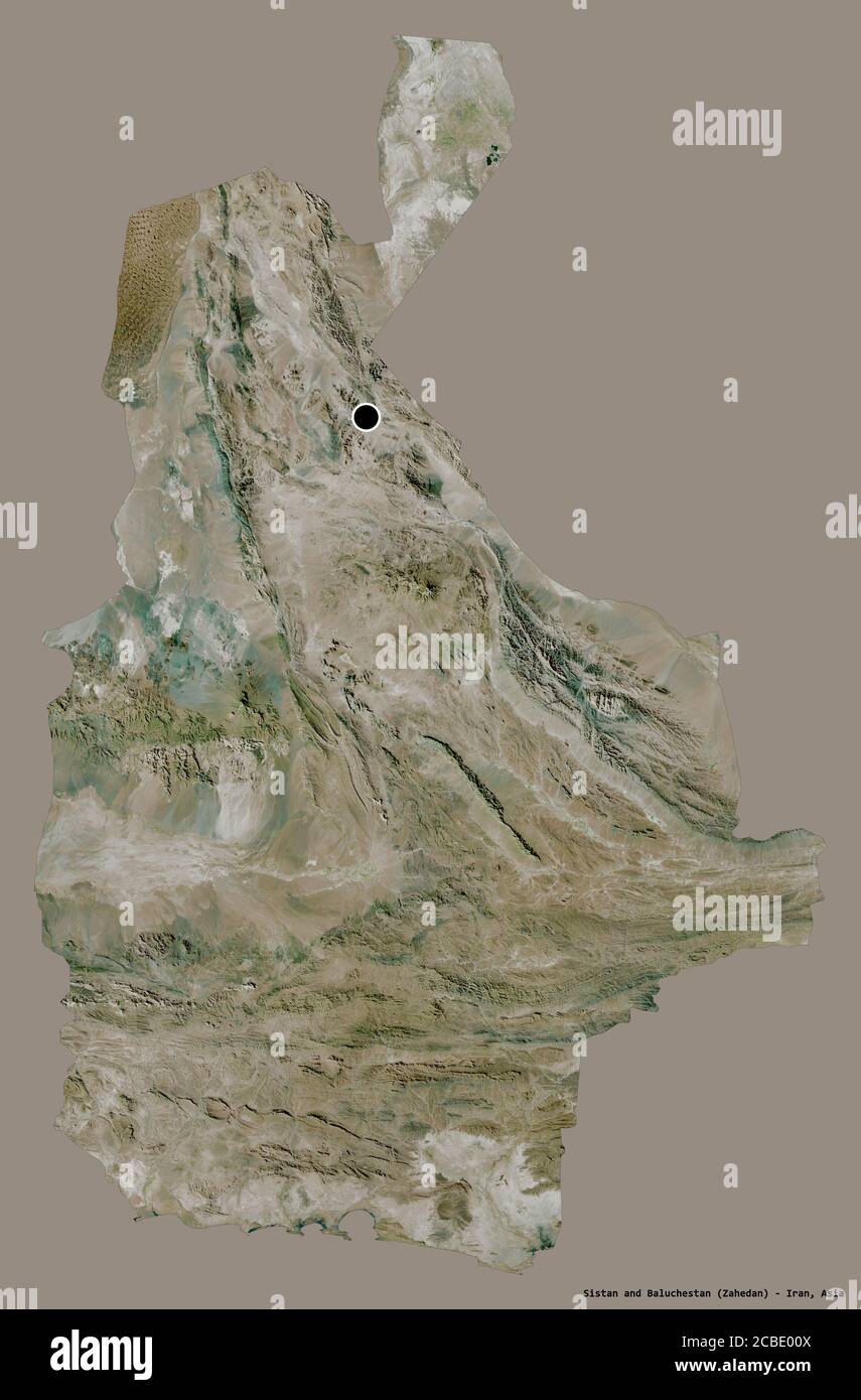 Shape of Sistan and Baluchestan, province of Iran, with its capital ...