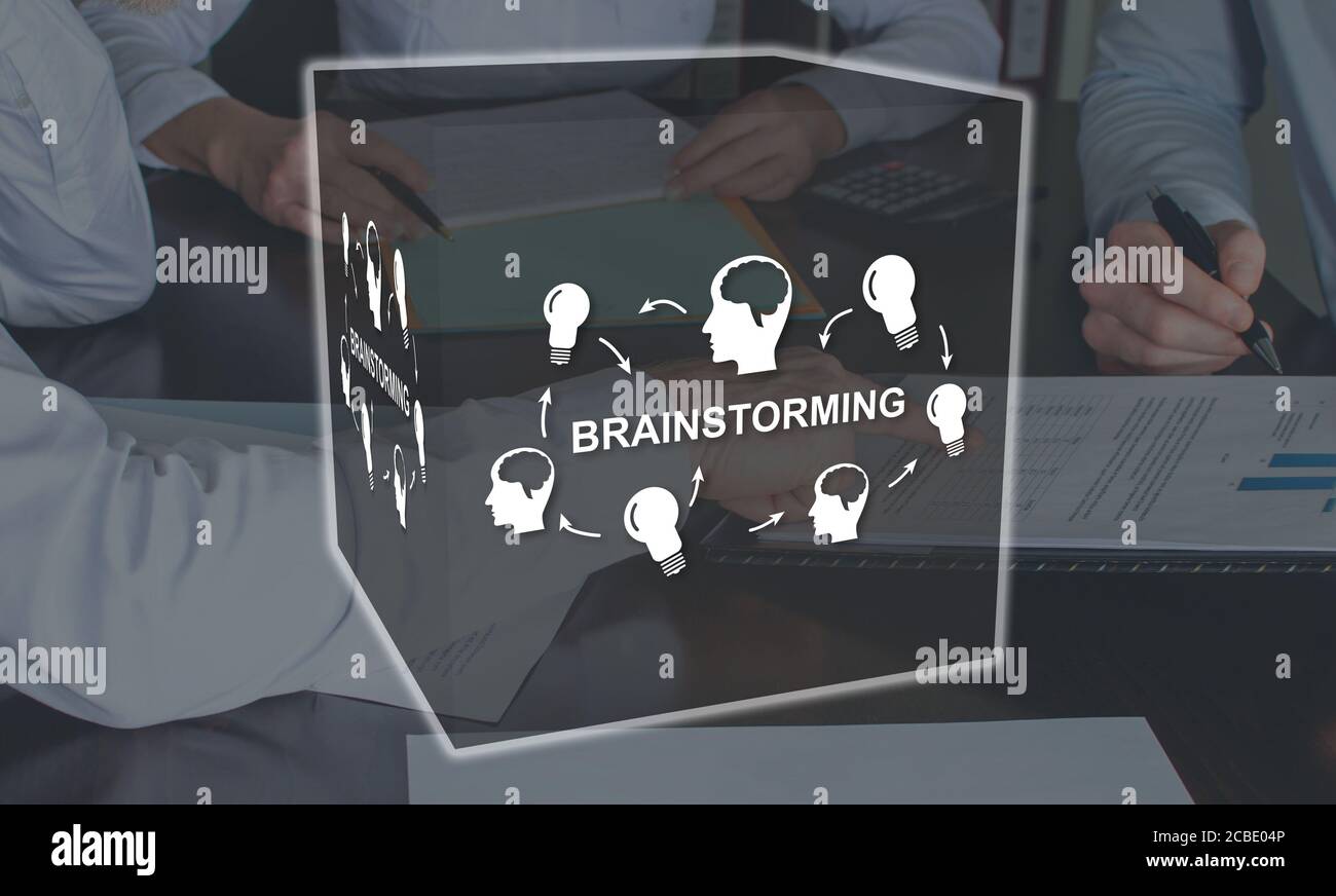 Brainstorming concept illustrated by a picture on background Stock ...