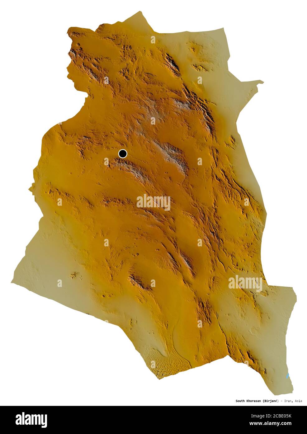 Shape of South Khorasan, province of Iran, with its capital isolated on ...