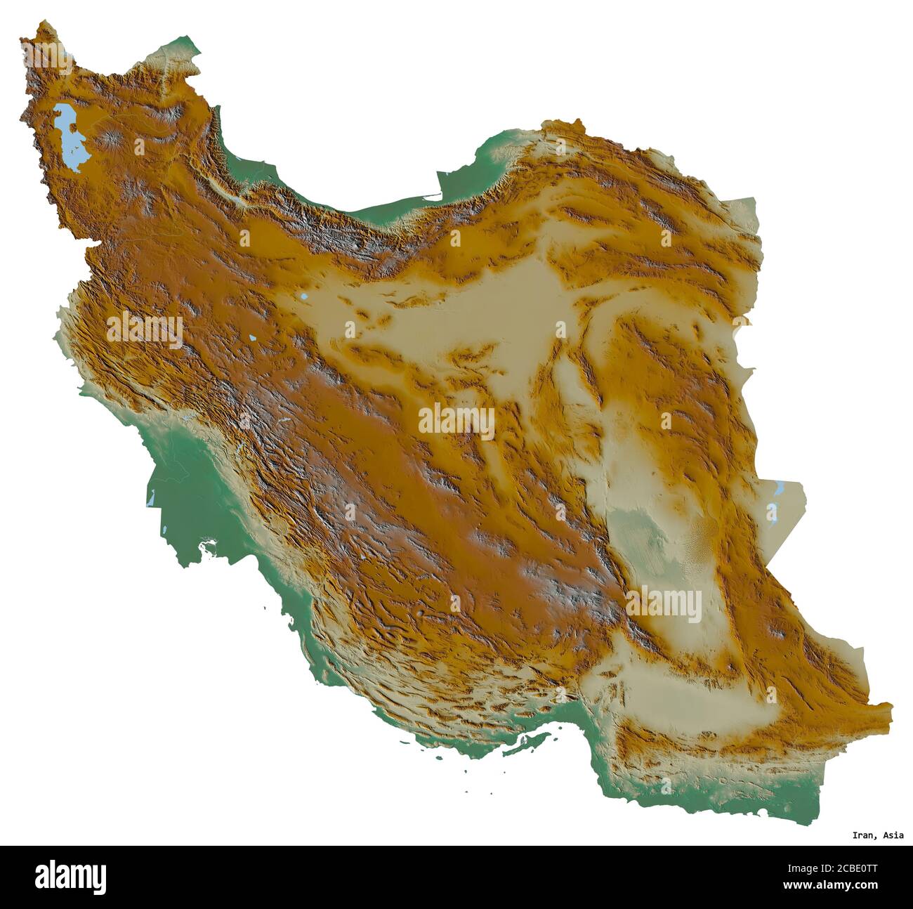 Shape of Iran with its capital isolated on white background ...